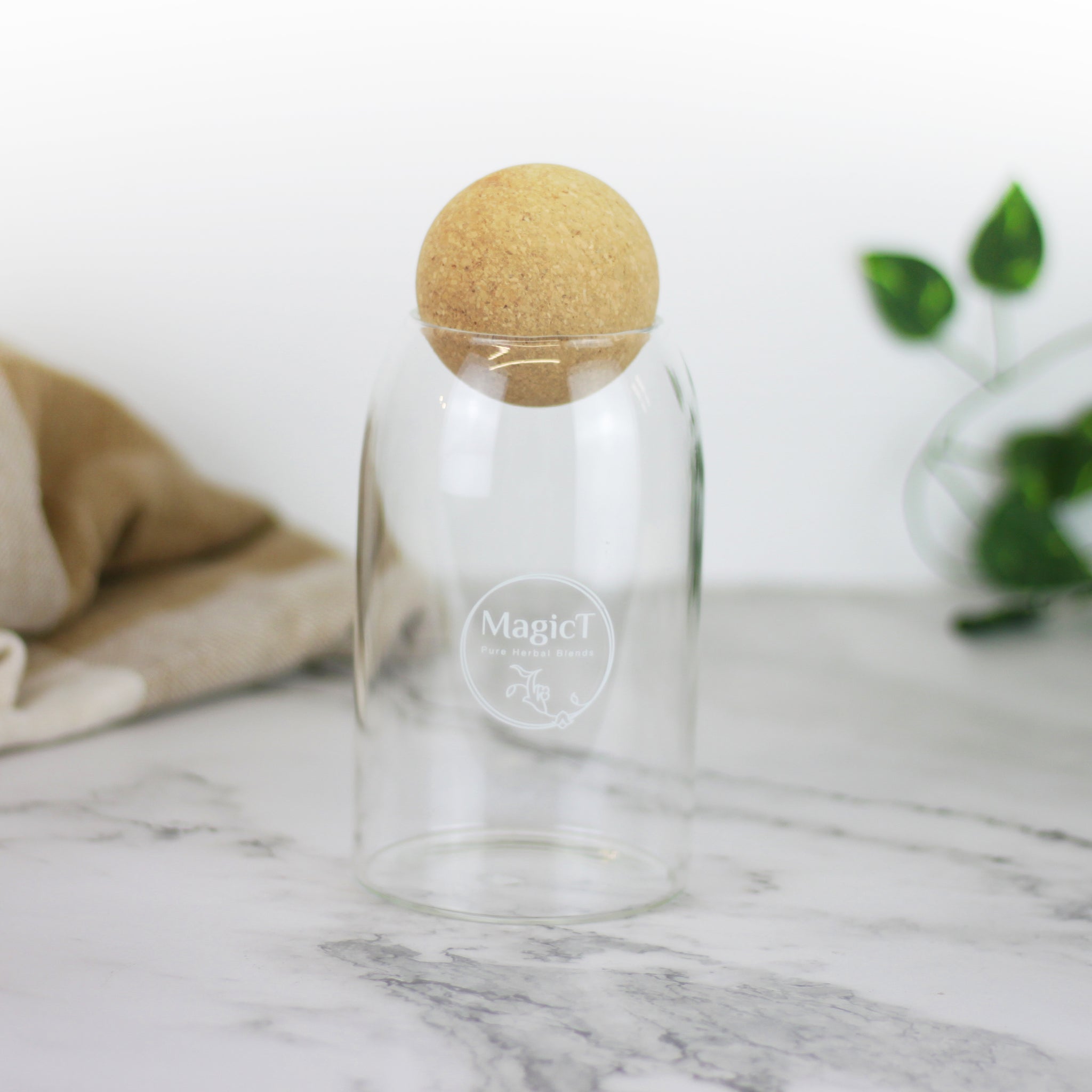 Glass Tea Jar with cork lid – Magic T