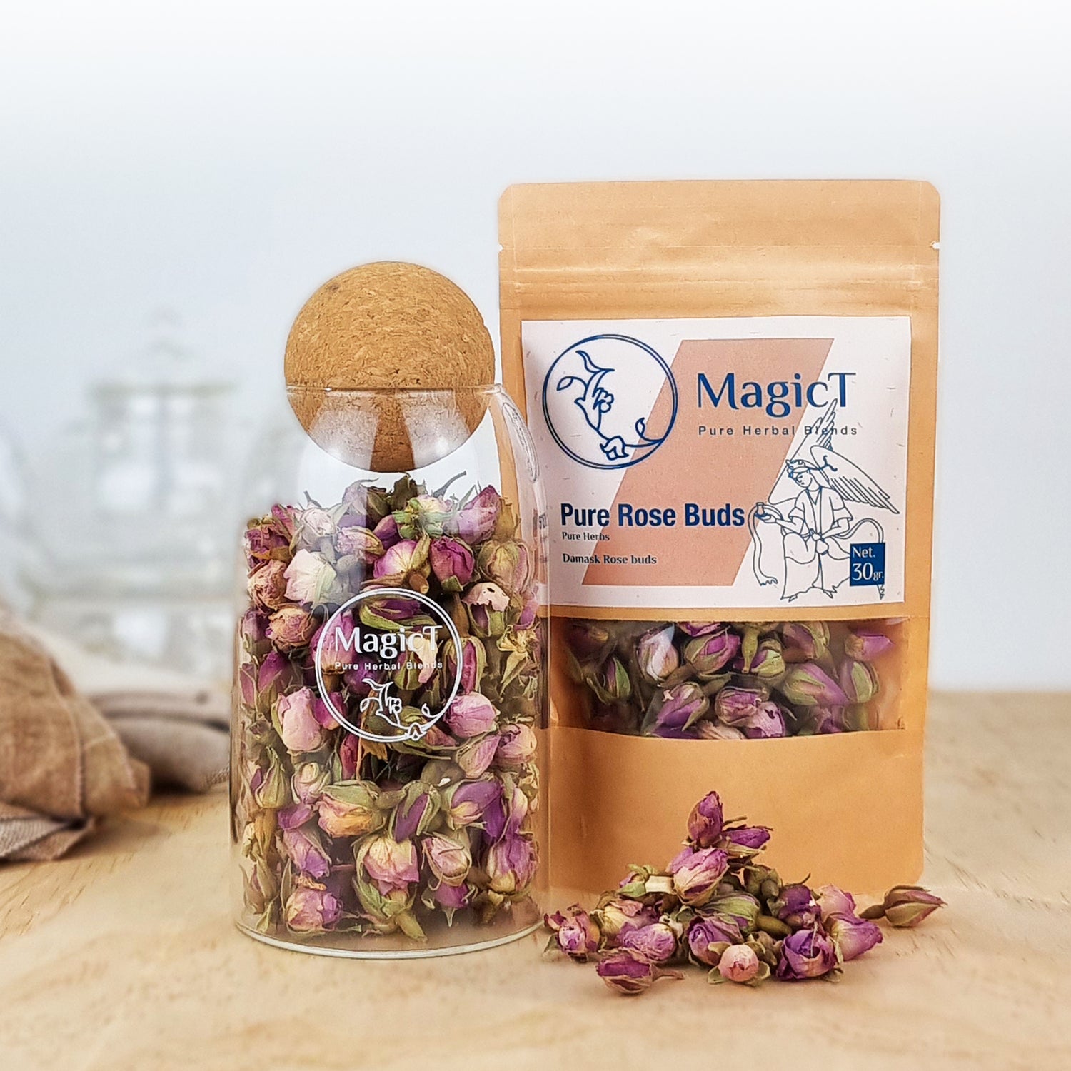 Pure Damask Rose Buds: Hand Picked, Shade Dried – Magic T